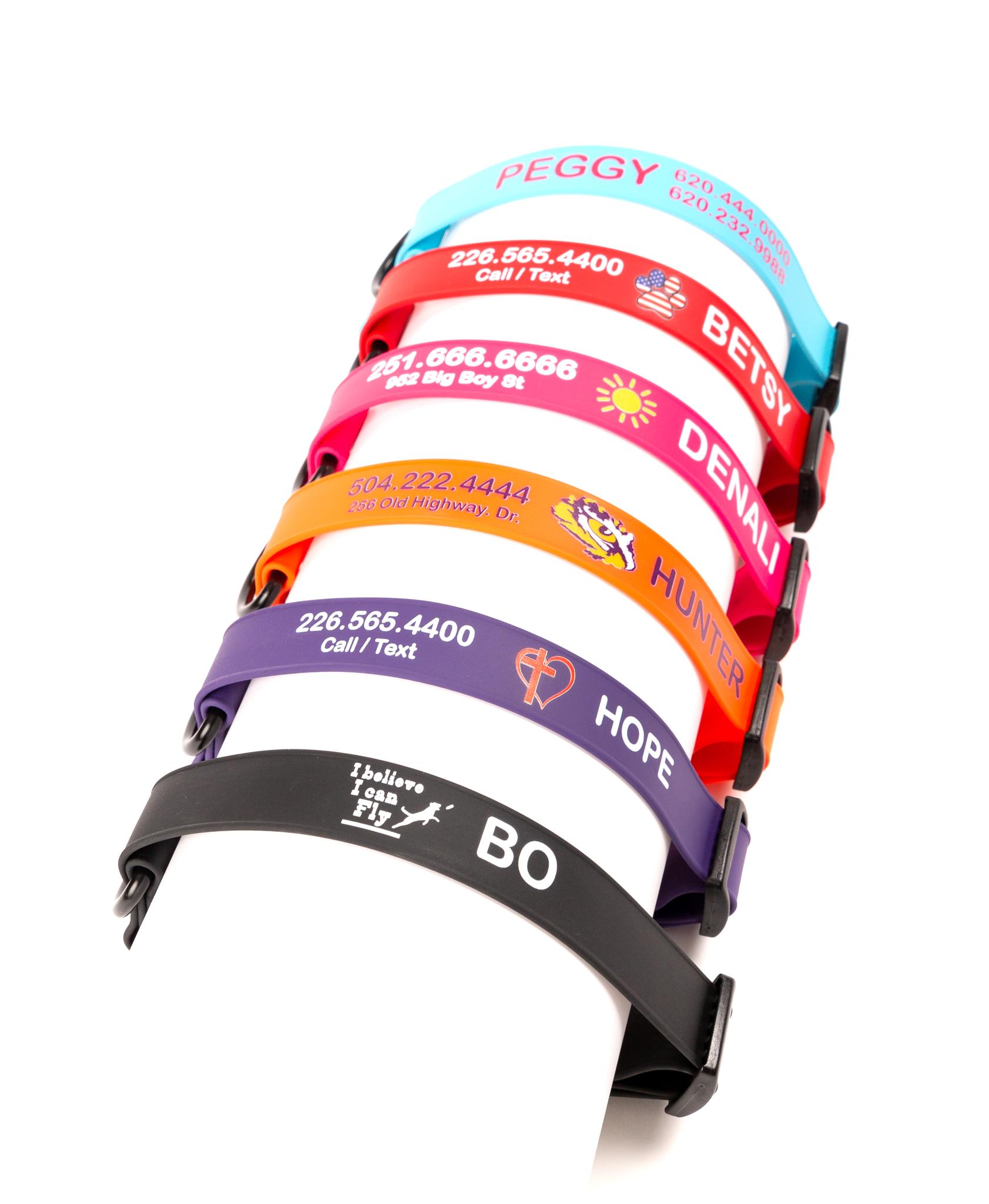Adjustable Quick Release / Snap BioThane® Dog Collar - Blank or Person ...